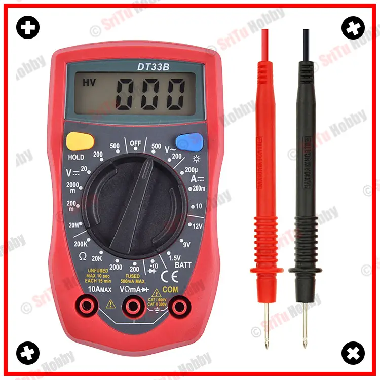 DT33B Digital multimeter backlight display with buzzer - SriTu Hobby