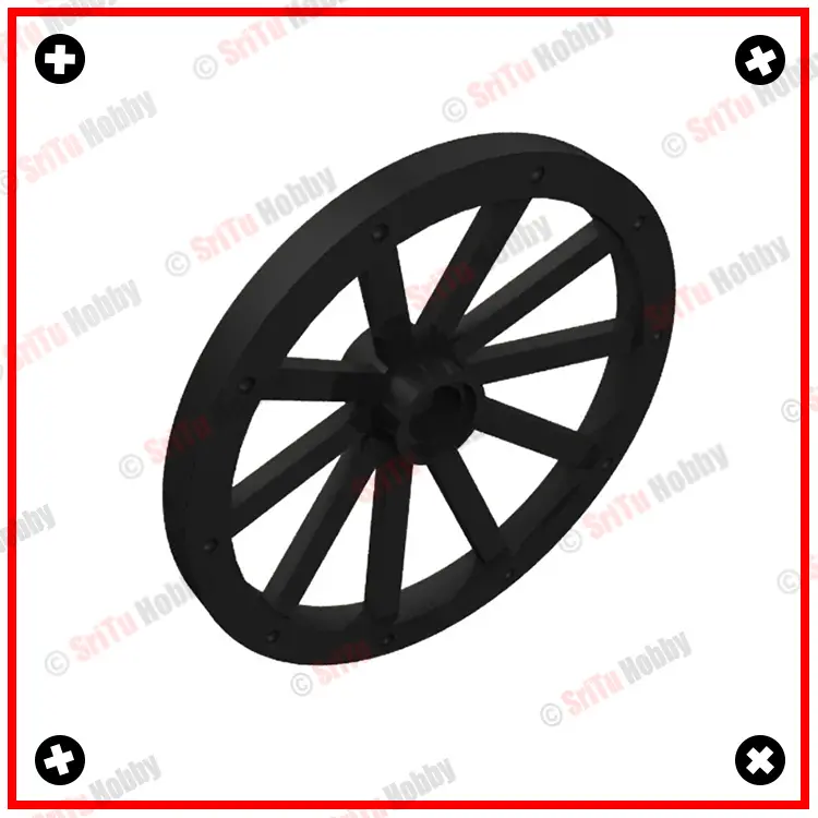 5Pcs LEGO Wagon Wheel Ø43 x 3.2 with 10 Spokes | 33211 - SriTu Hobby